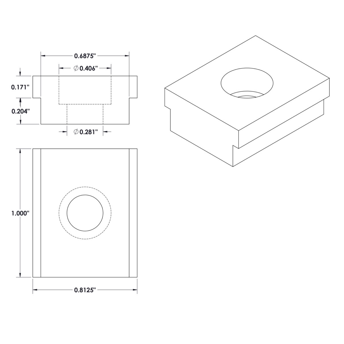 Kurt 6" D-Series Fixture Key Set 11/16 x 13/16 inch - D50-33B - Kurt ...