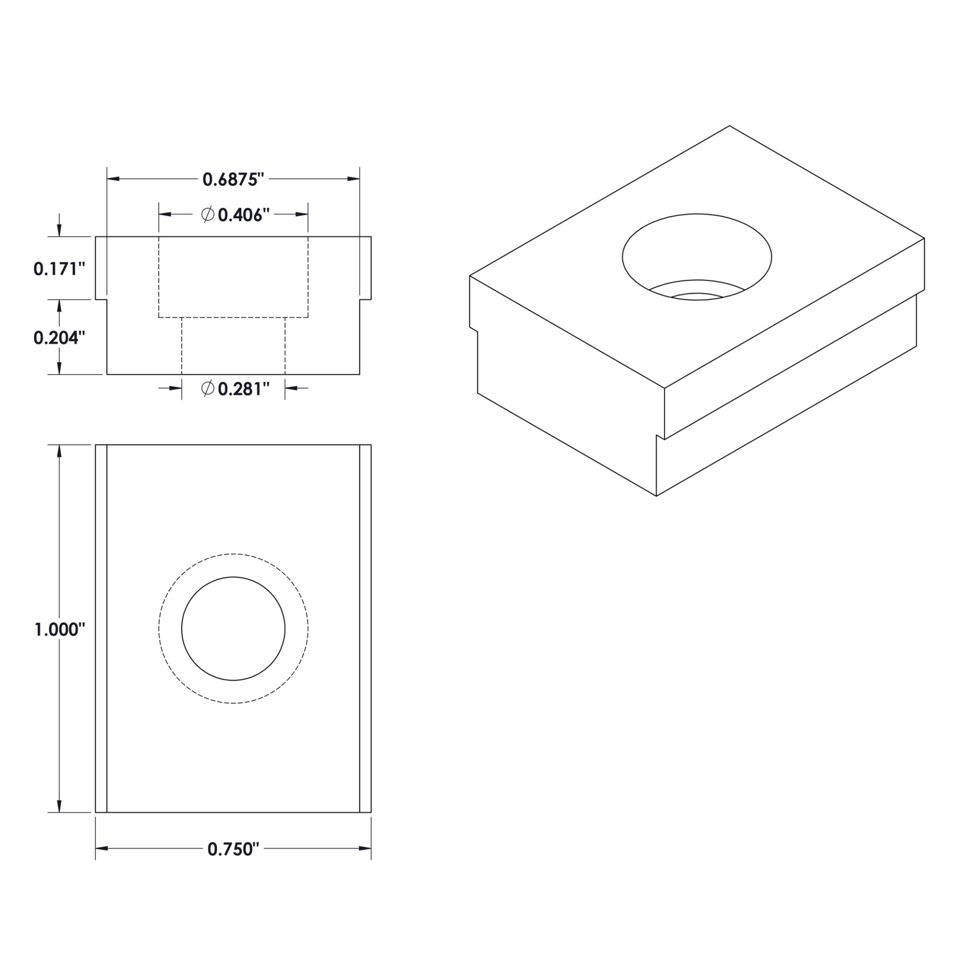 Kurt 6" D-Series Fixture Key Se, 11/16 x 3/4 inch - D50-33C - Kurt ...