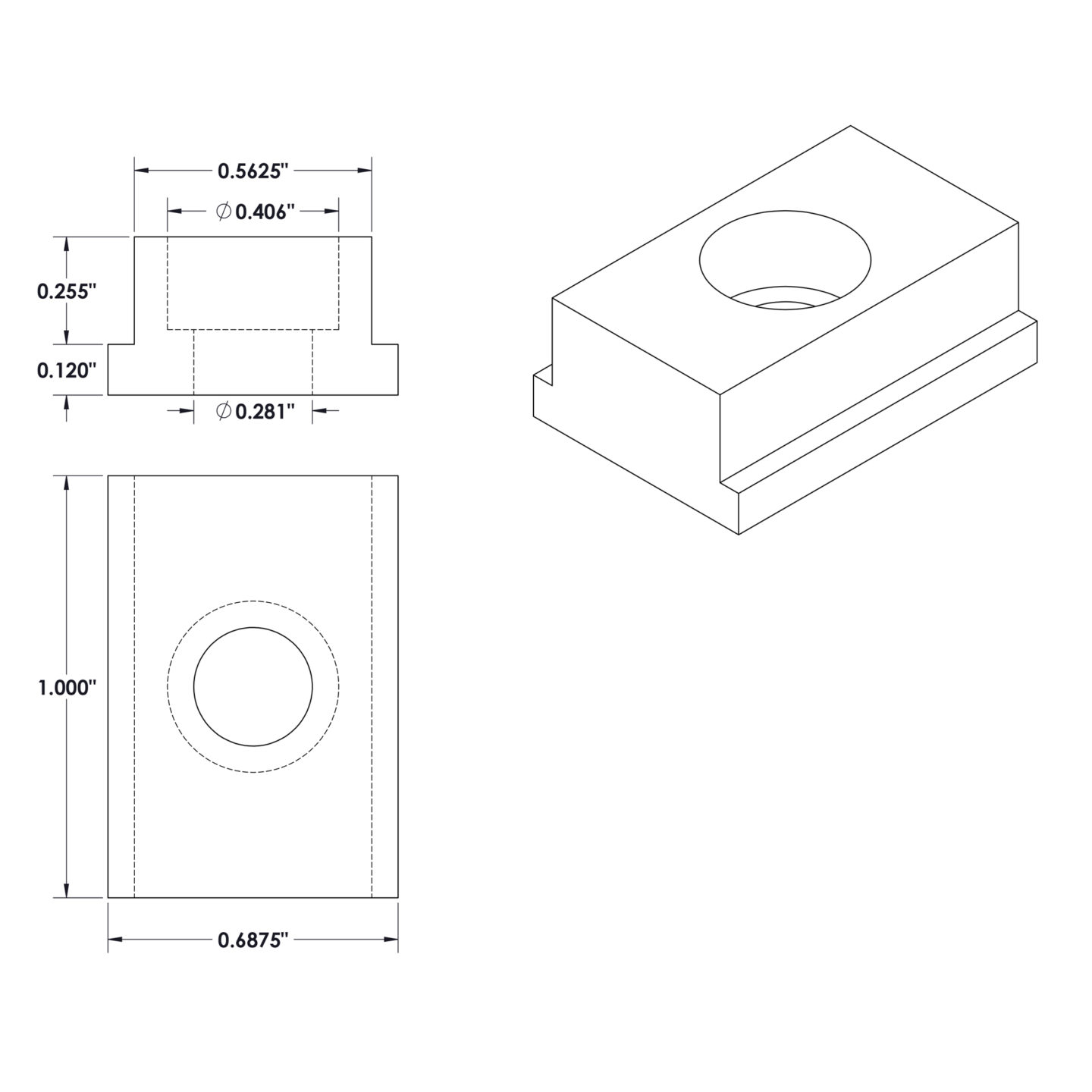 Kurt 6" D-Series Fixture Key Set 11/16 x 9/16 inch - D50-33D - Kurt ...