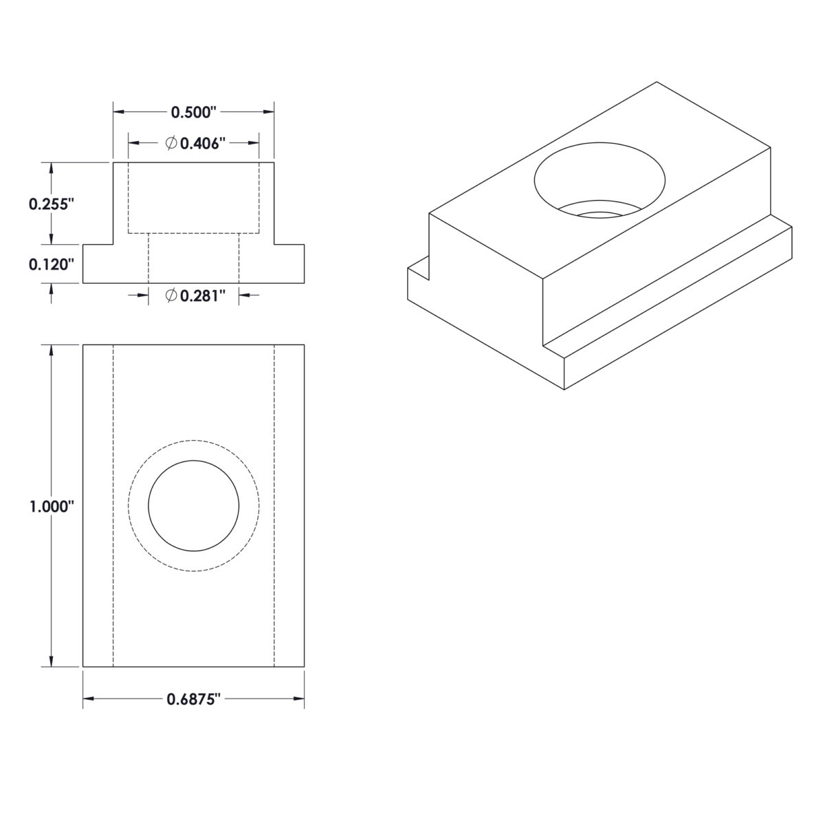 Kurt 6" D-Series Fixture Key Set 11/16 x 1/2 inch - D50-33E - Kurt ...