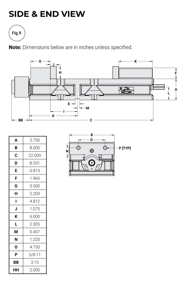 Kurt VersatileLock 8" Hydraulic Vise - 3800H - Kurt Workholding