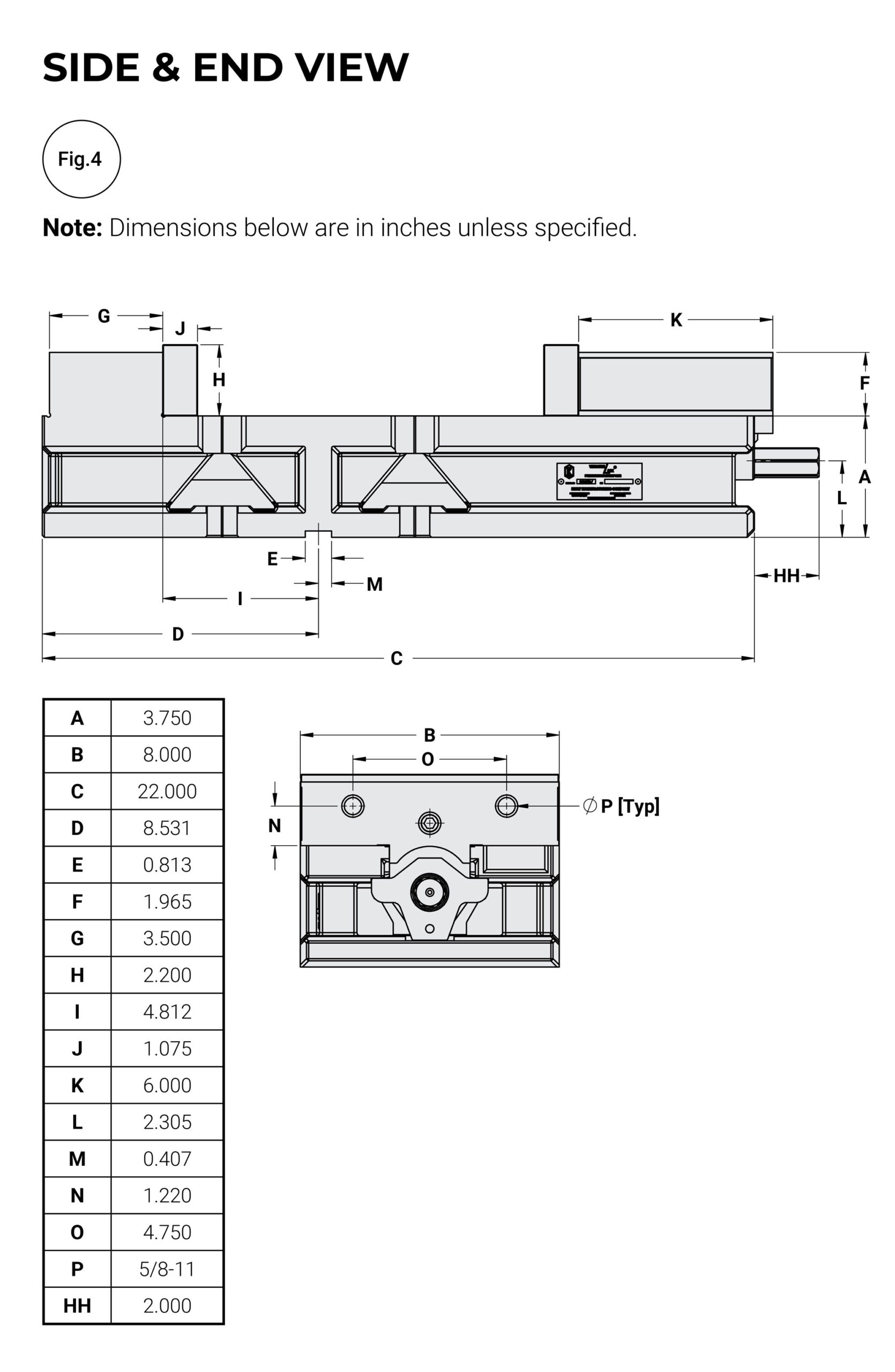 Kurt VersatileLock 8" Manual Vise - 3800V - Kurt Workholding