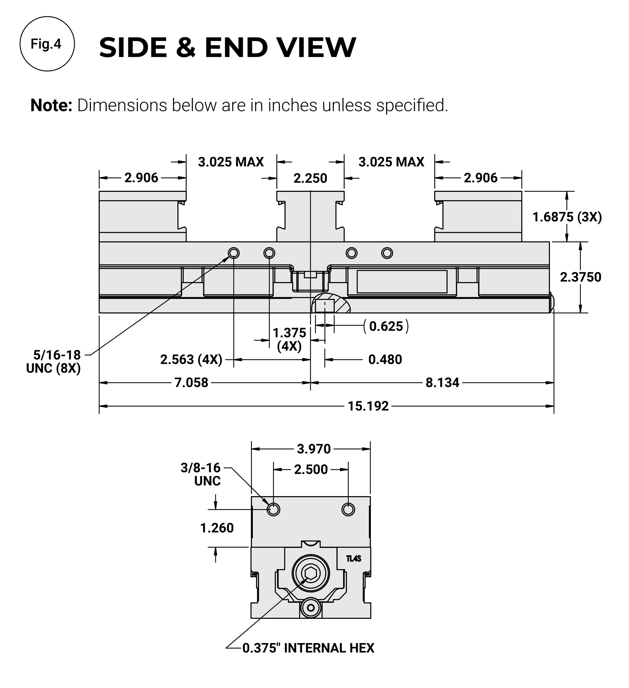 Kurt TL4SCS TriLock Short Vise - CARVESMART Jaws - Kurt Workholding
